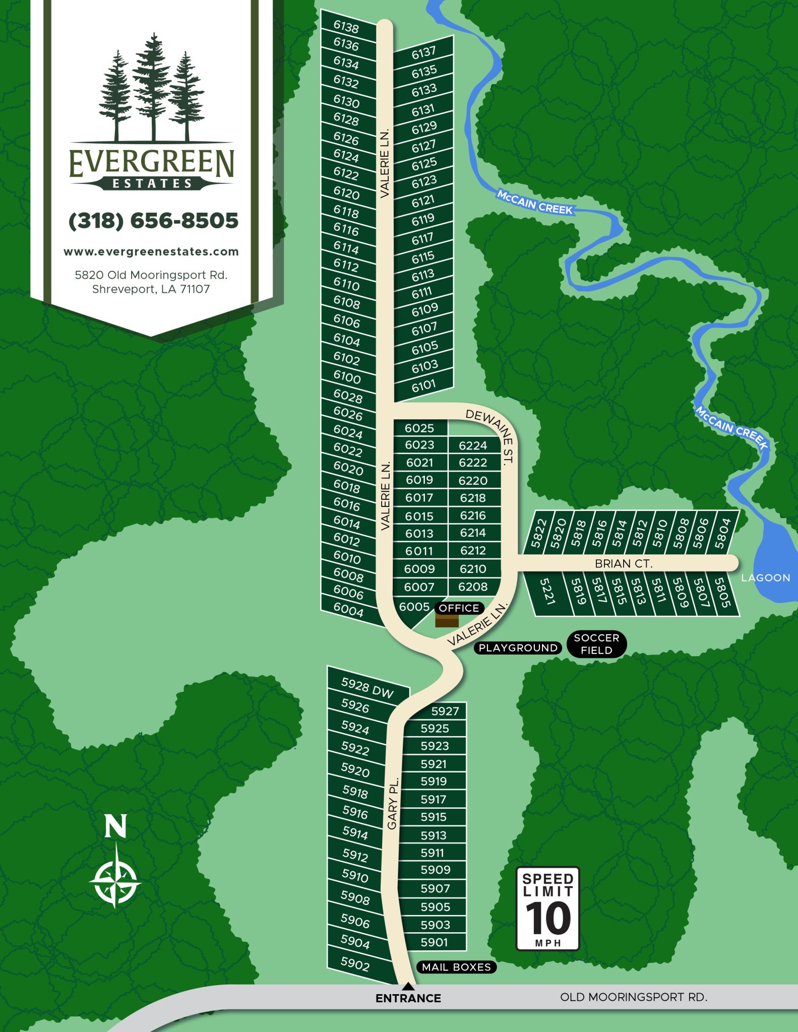 Community Map of Evergreen Estates in Shreveport, LA